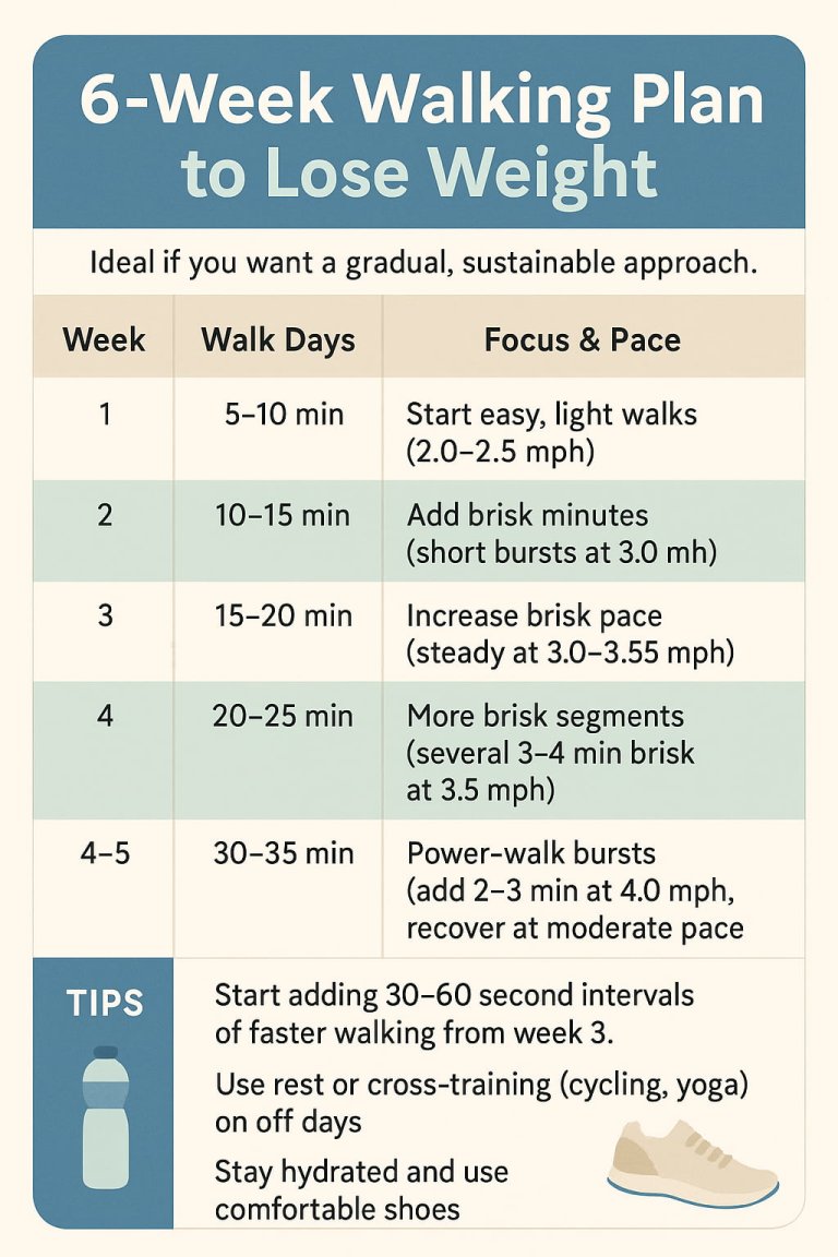 Free Walking Plan to Lose Weight: 4, 6, 8 & 12-Week Plans