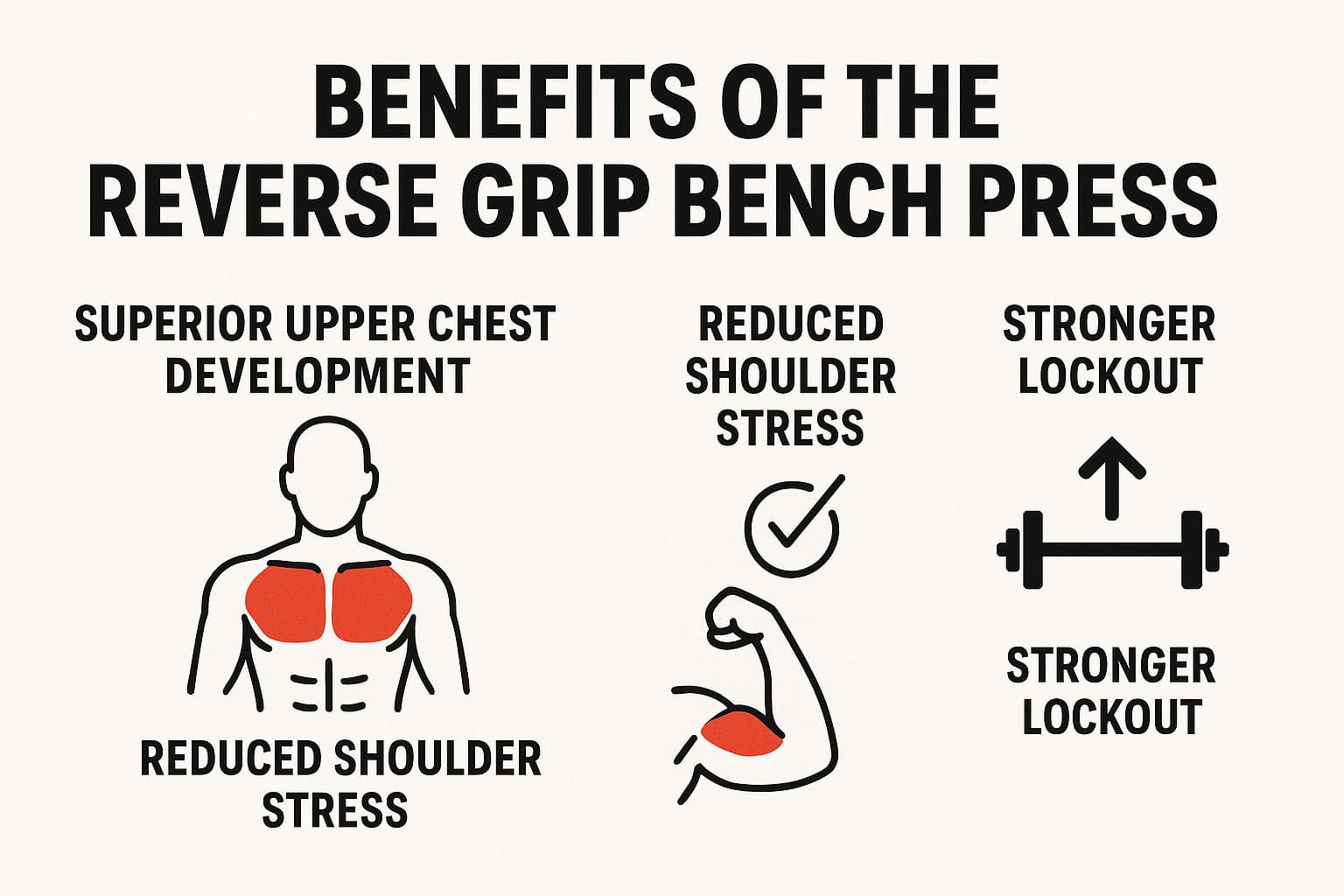Reverse Grip Bench Press: 30% More Upper Chest Activation