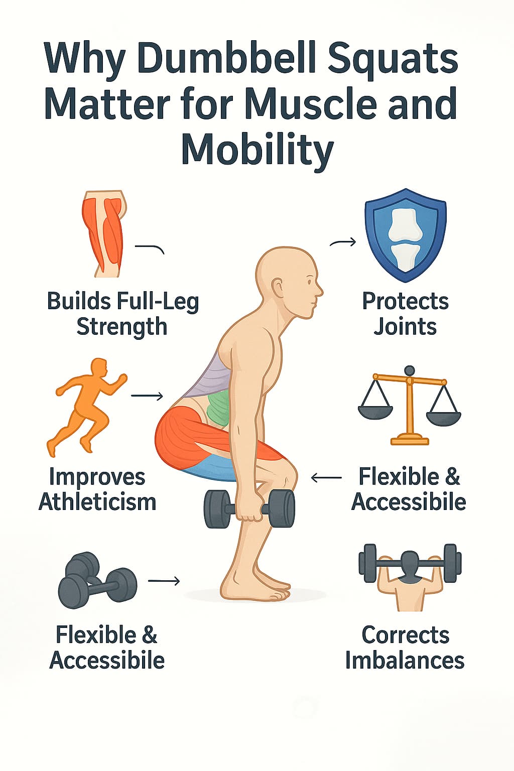 10 Must-Try Dumbbell Squats: Correct Form, Variations & Benefits