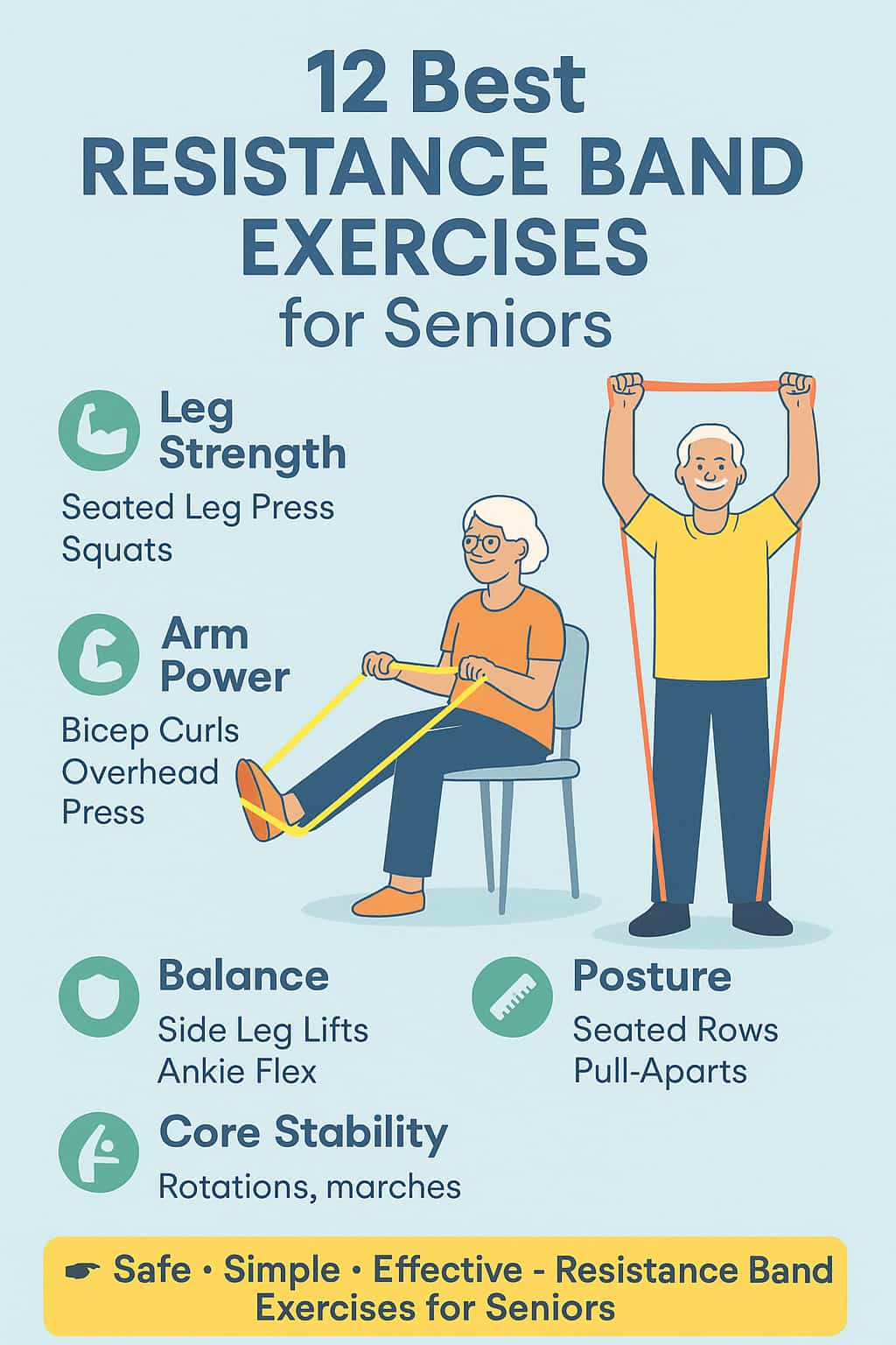 12 Best Resistance Band Exercises for Seniors to Boost Strength