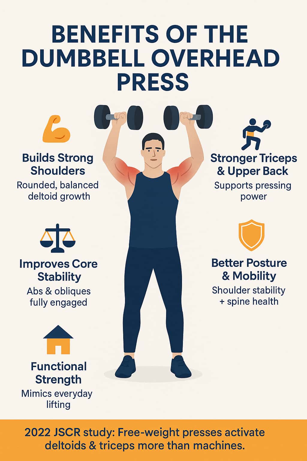 Dumbbell Overhead Press: Benefits, Form & Mistakes to Avoid