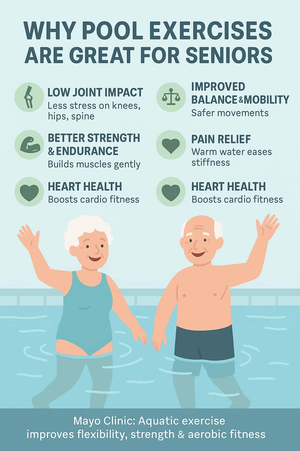 15 Best Pool Exercises for Seniors to Boost Health & Mobility