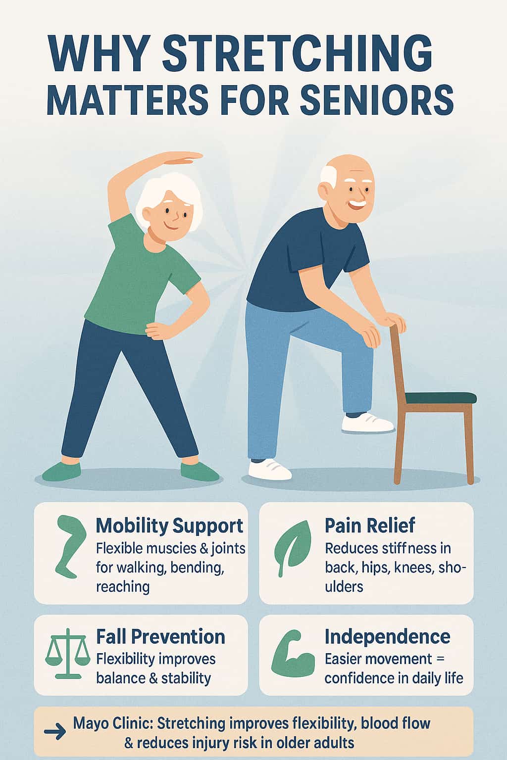 15 Best Stretching Exercises for Seniors: Mobility & Pain Relief