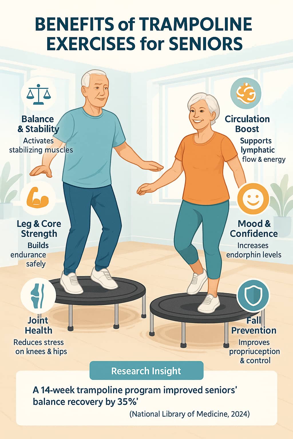 10 Best Trampoline Exercises for Seniors to Improve Balance