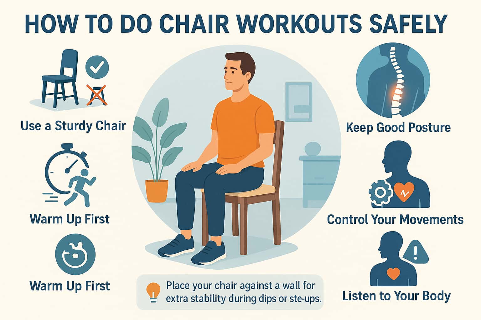 15 Best Chair Workouts for Men to Build Muscle and Burn Fat
