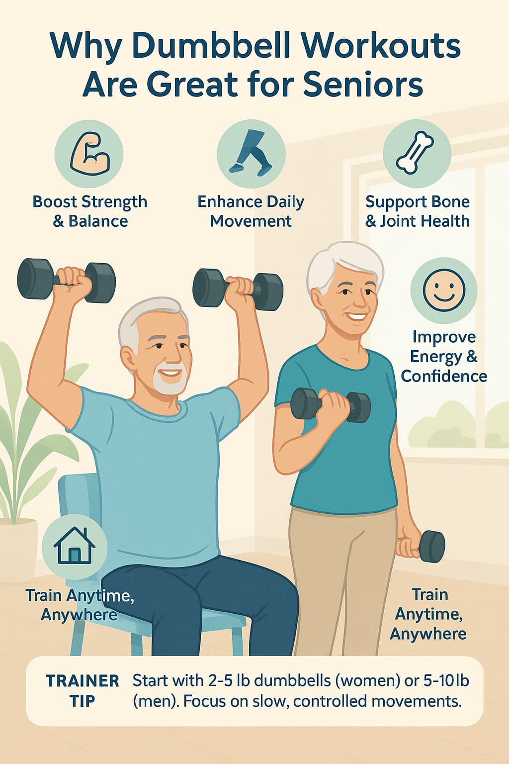 15 Best Dumbbell Exercises for Seniors to Stay Strong & Active