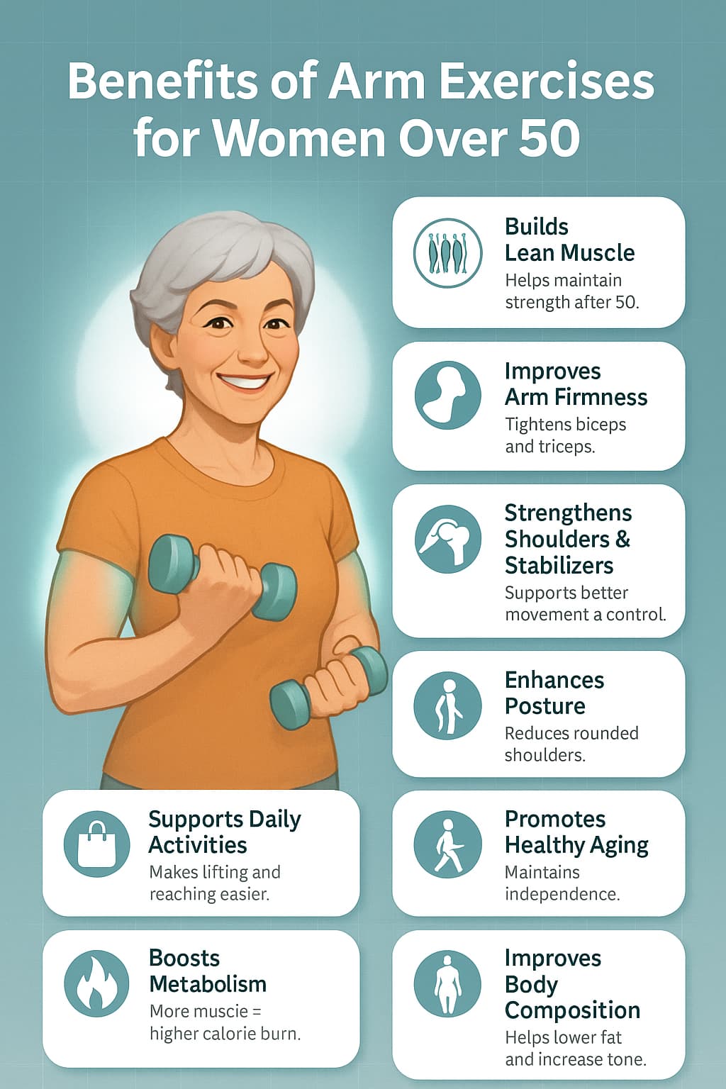 10 Best Flabby Arm Exercises for Women Over 50