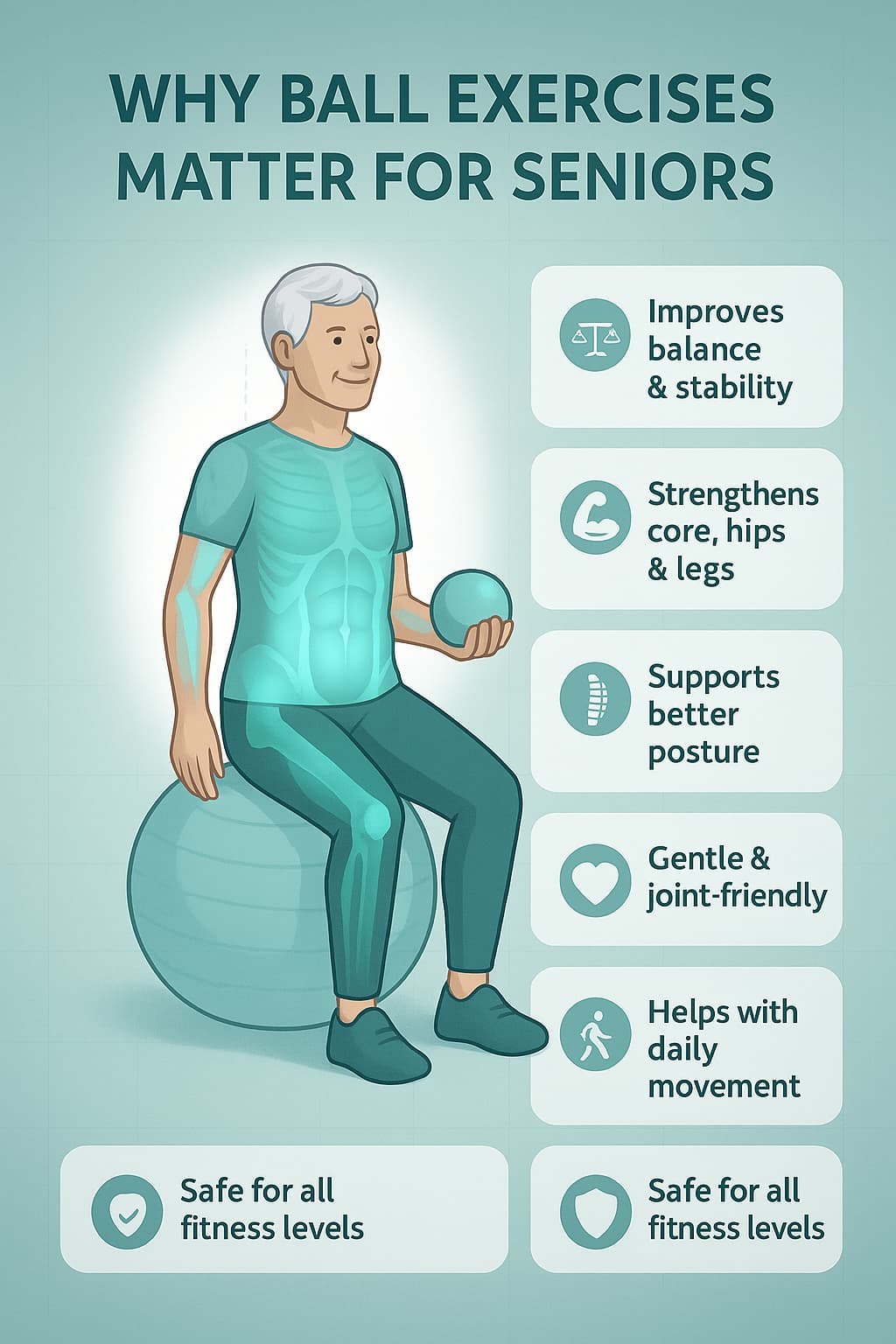 12 Best Ball Exercises for Seniors to Improve Balance & Strength