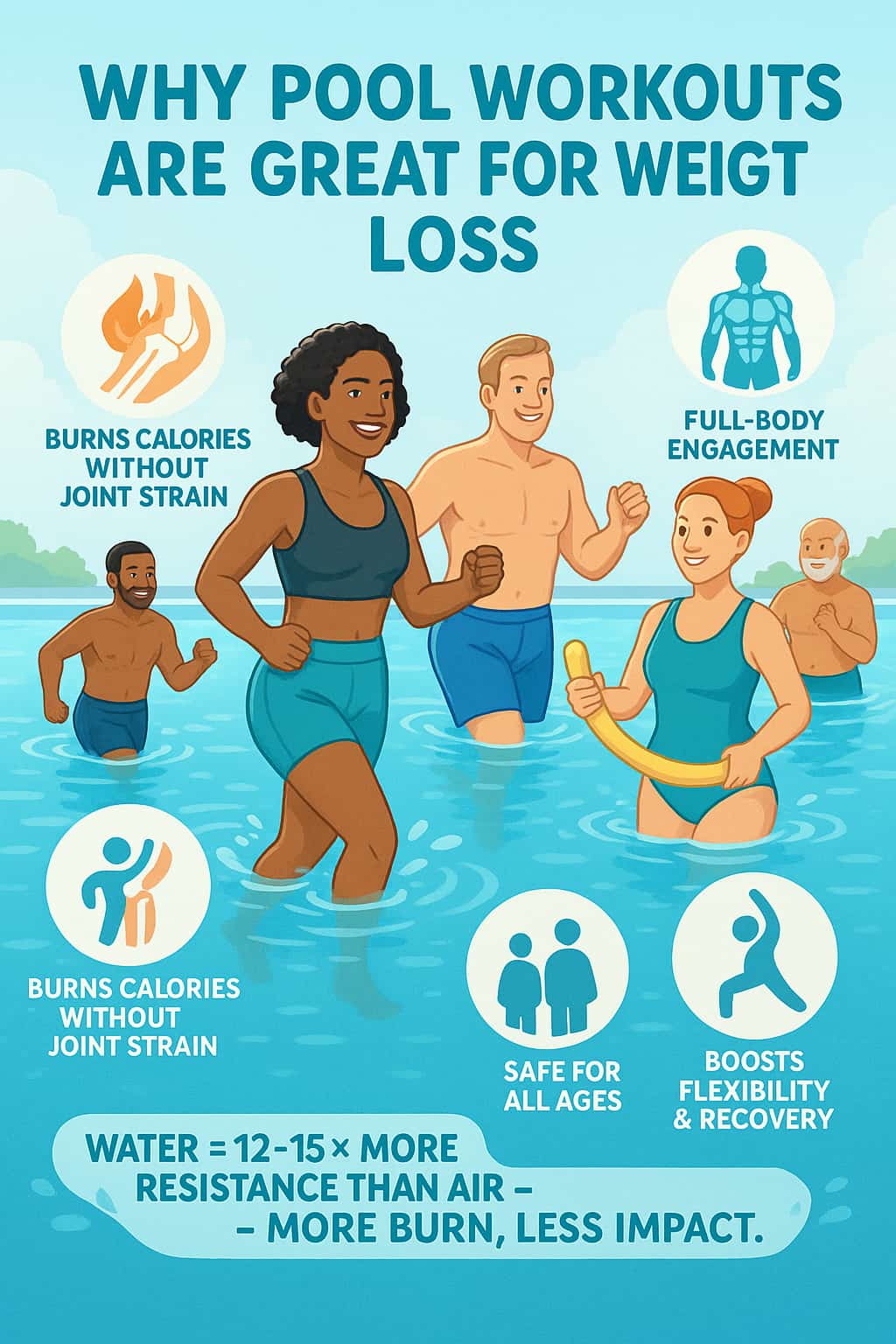 12 Best Pool Workouts for Weight Loss to Burn Fat & Tone Fast