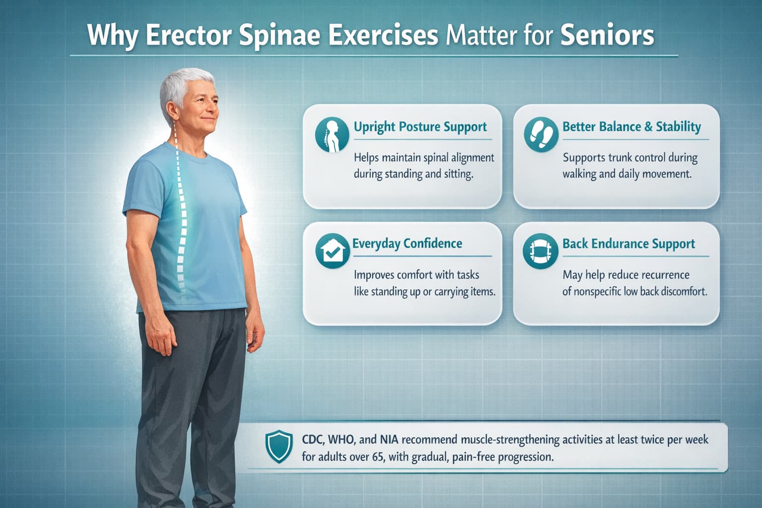 8 Best Erector Spinae Exercises for Seniors (Safe Back After 60)