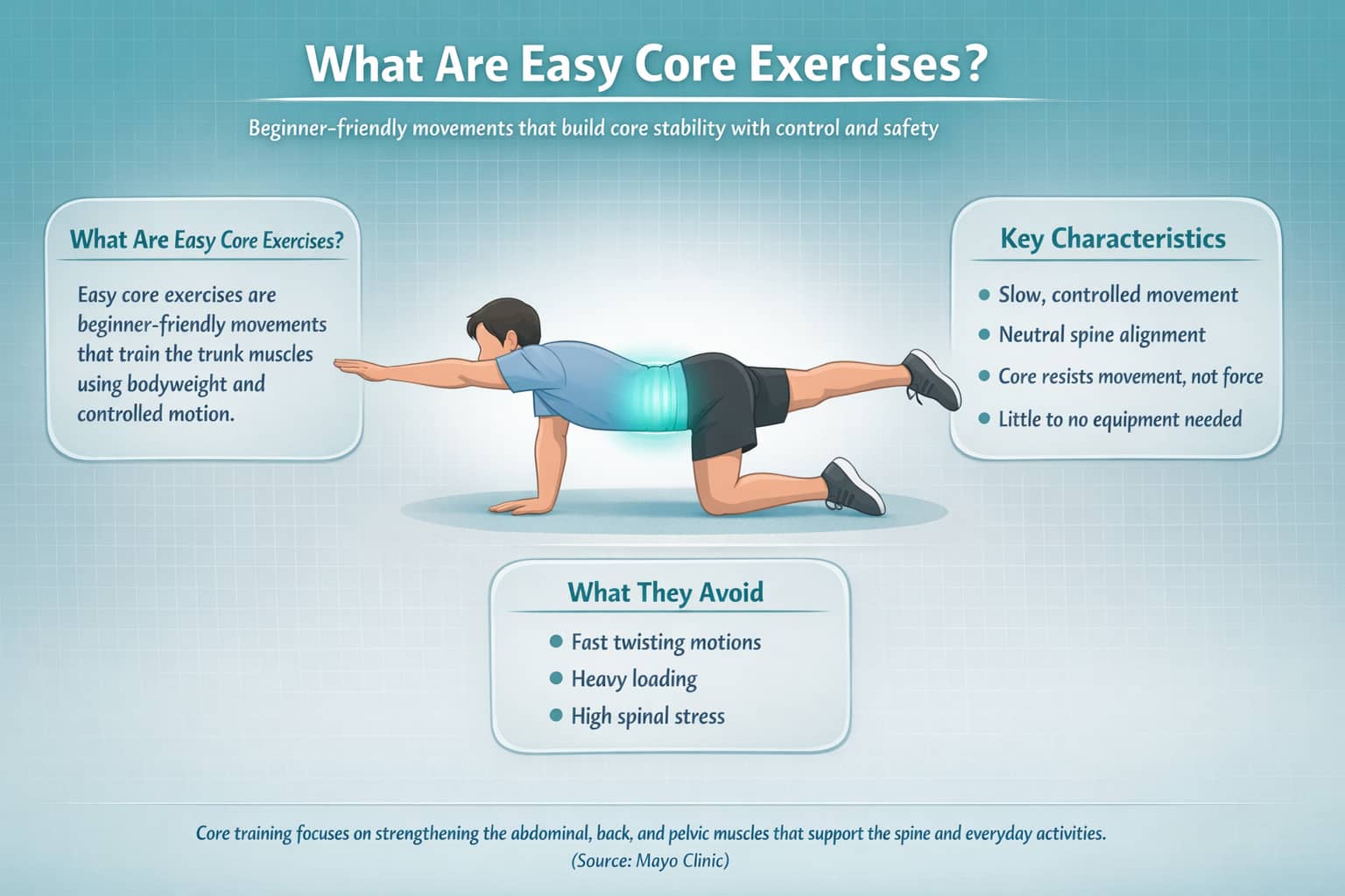 12 Best Easy Core Exercises for Beginners to Build Strength
