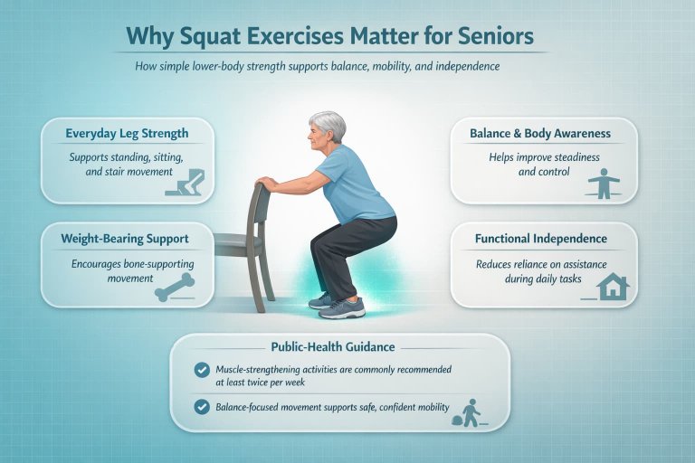 10 Safe Squat Exercises for Seniors to Build Strength & Balance