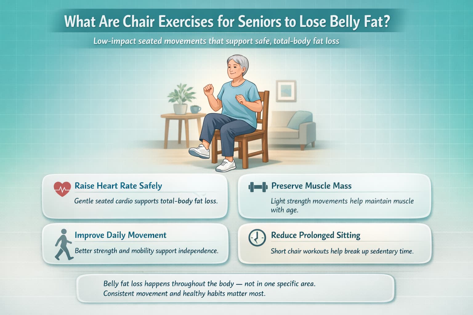 8 Chair Exercises for Seniors to Lose Belly Fat Safely at Home