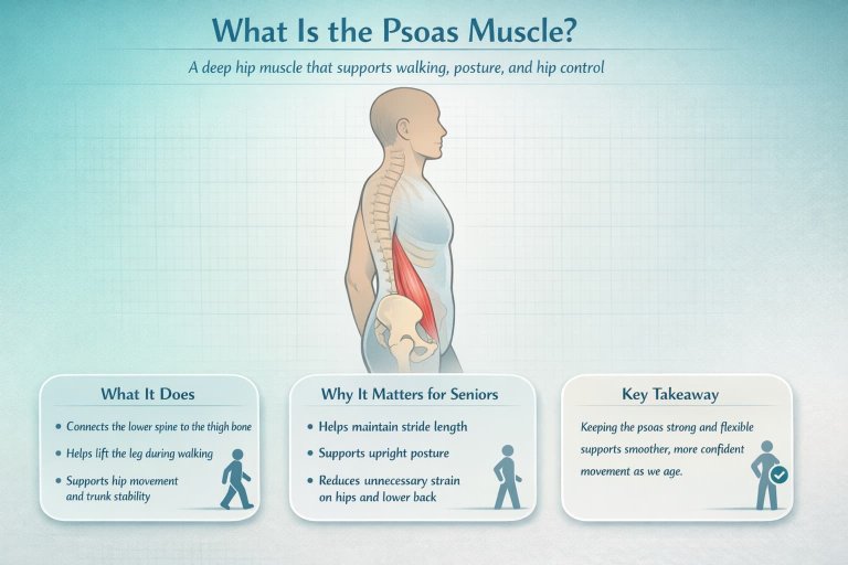 7 Psoas Muscle Exercises for Seniors to Improve Hip Mobility