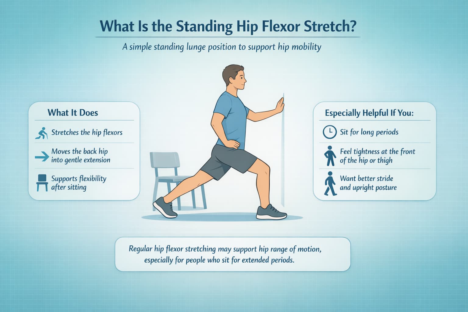 Standing Hip Flexor Stretch for Tight Hips and Better Mobility