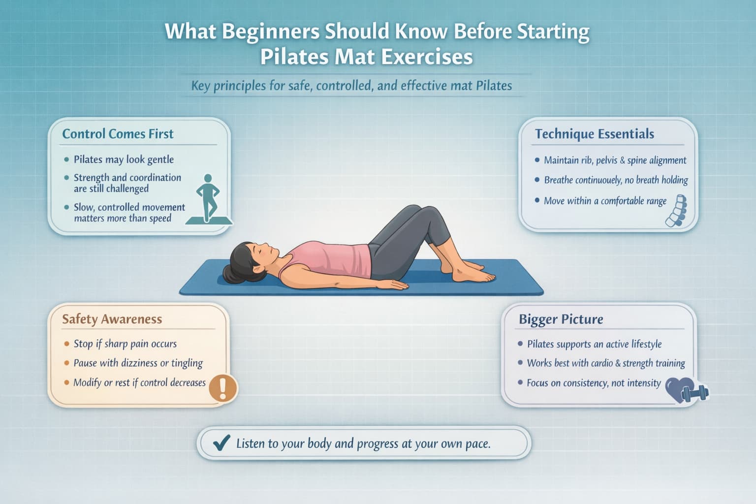 15 Best Pilates Mat Exercises for Beginners (Strength & Control)