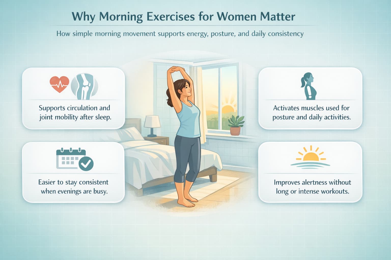 11 Best Morning Exercises for Women to Start the Day Strong