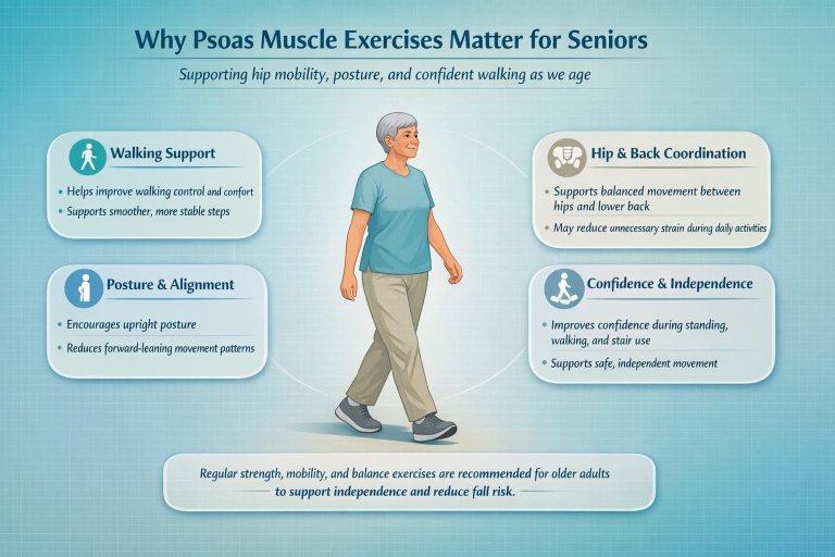 7 Psoas Muscle Exercises for Seniors to Improve Hip Mobility