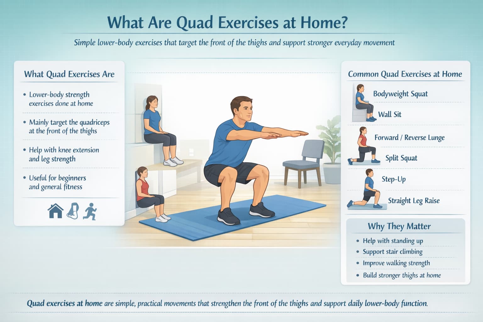 10 Best Quad Exercises at Home for Stronger Legs