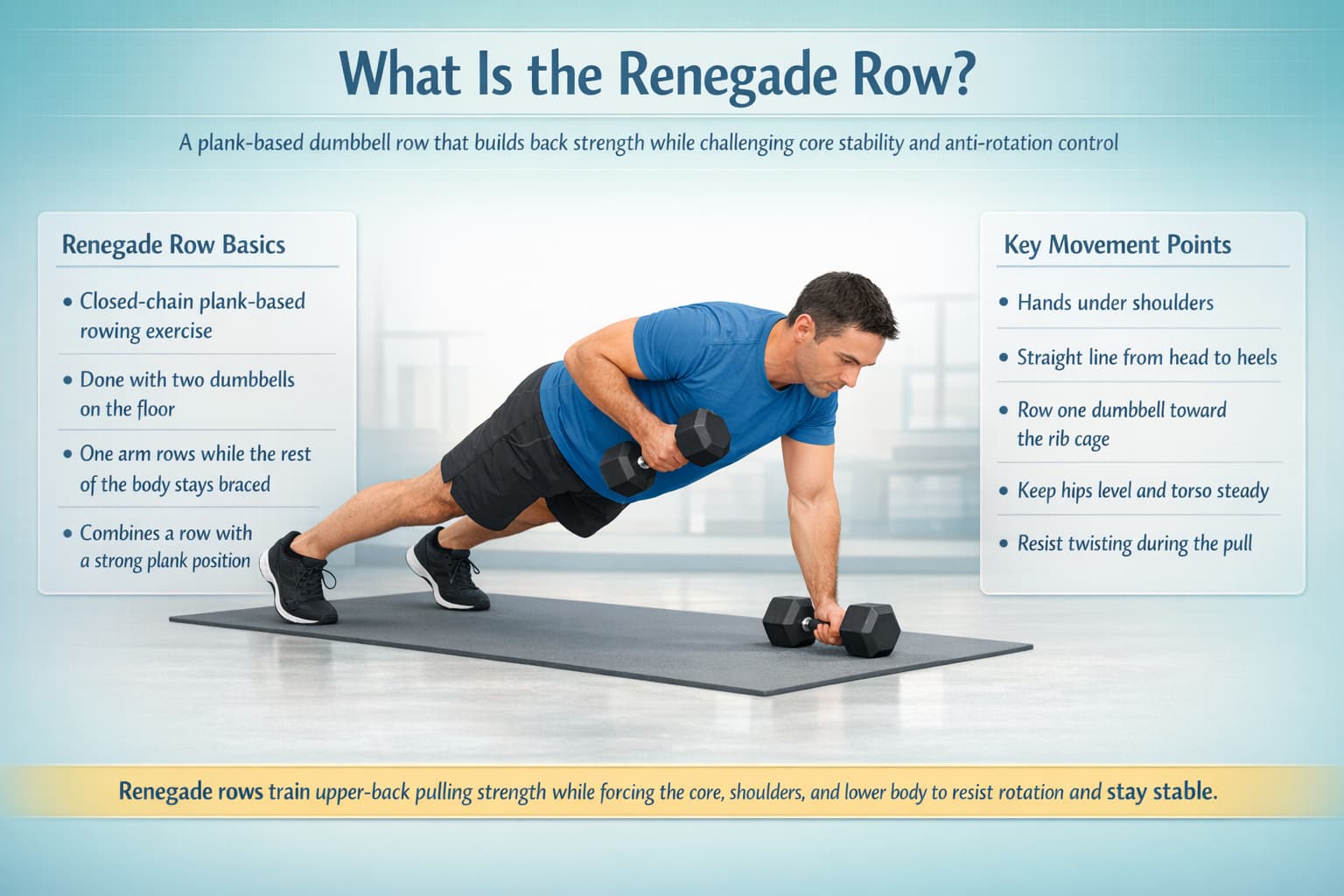 Renegade Row: A Core & Back Exercise for Strength & Stability