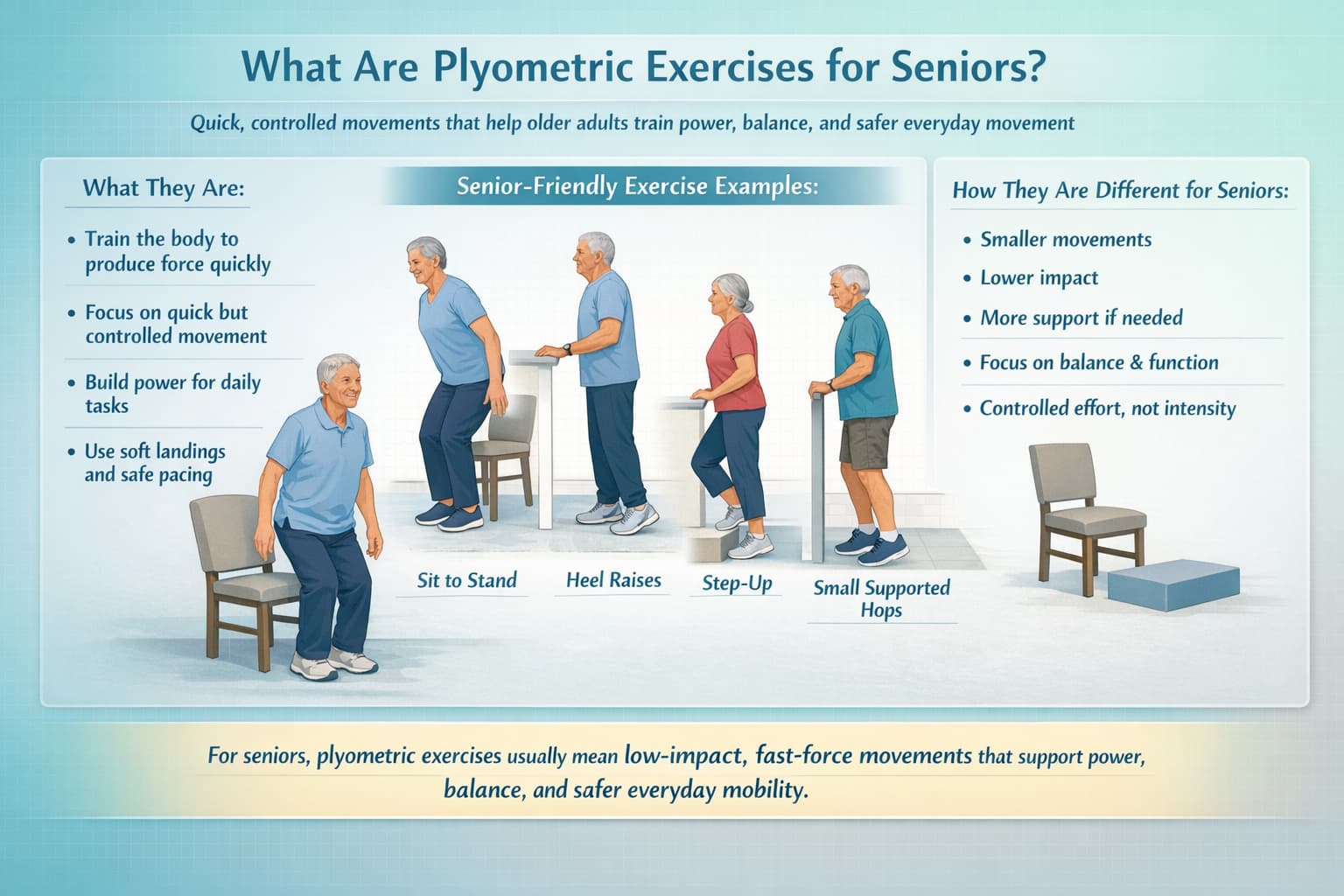 7 Best Plyometric Exercises for Seniors for Power and Balance