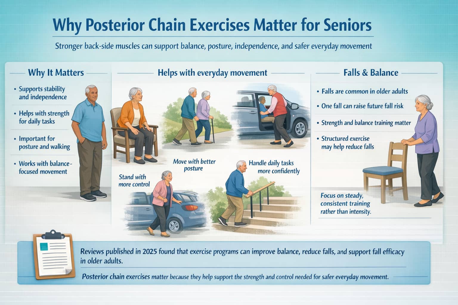 10 Posterior Chain Exercises for Seniors for Strength & Stability