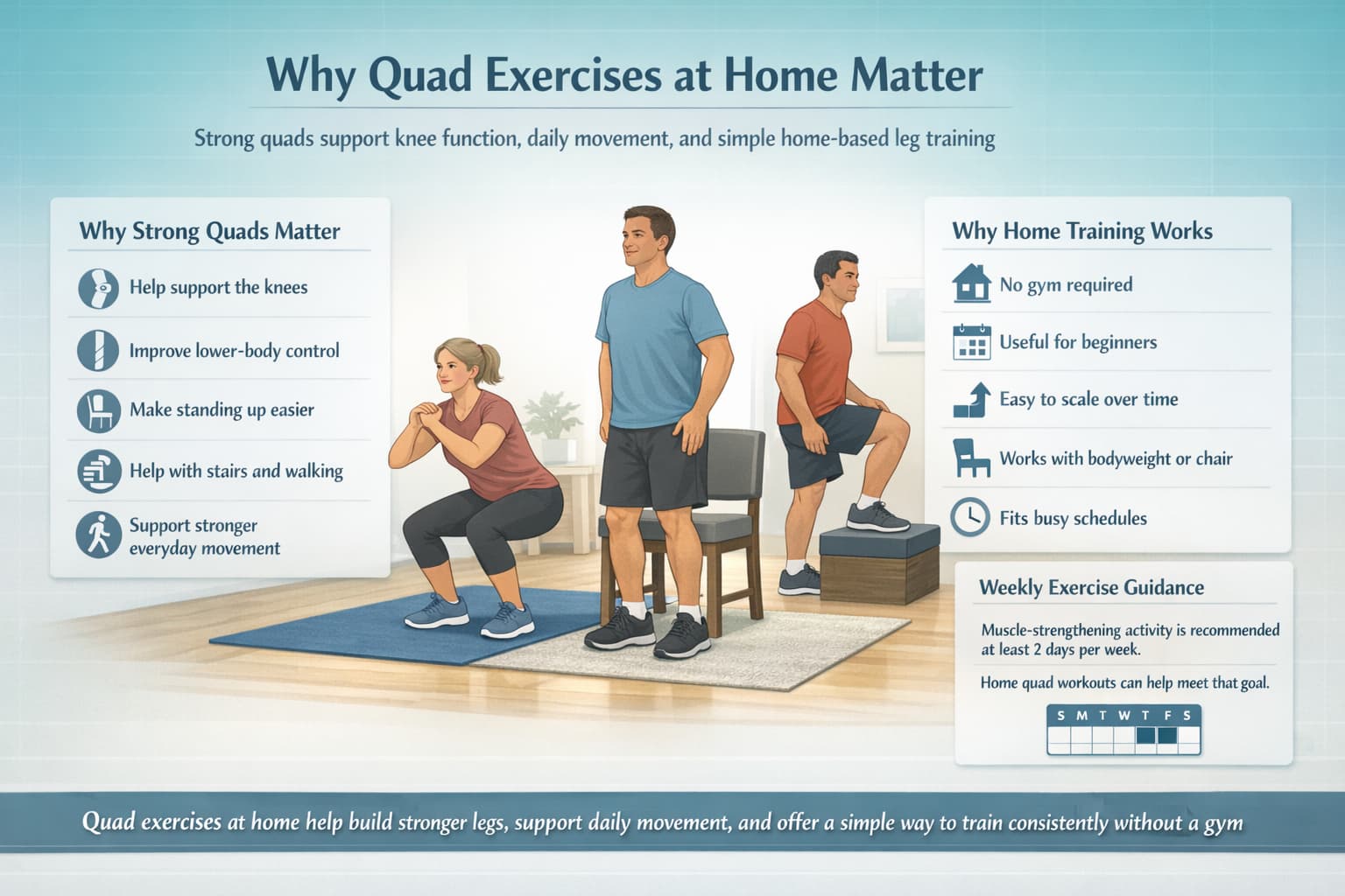 10 Best Quad Exercises at Home for Stronger Legs