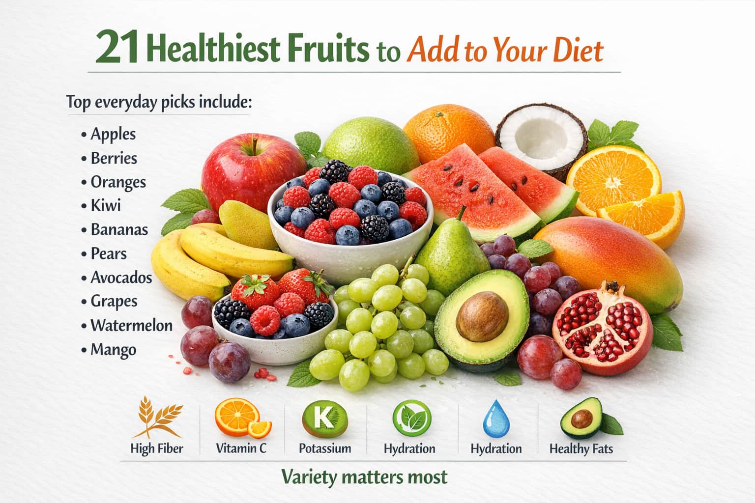 21 Healthiest Fruits to Eat Daily for Energy, Digestion, and Health