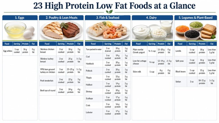 23 High Protein Low Fat Foods for Lean, Filling Meals