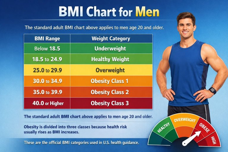 BMI Chart for Men: Healthy, Overweight, and Obesity Ranges Explained