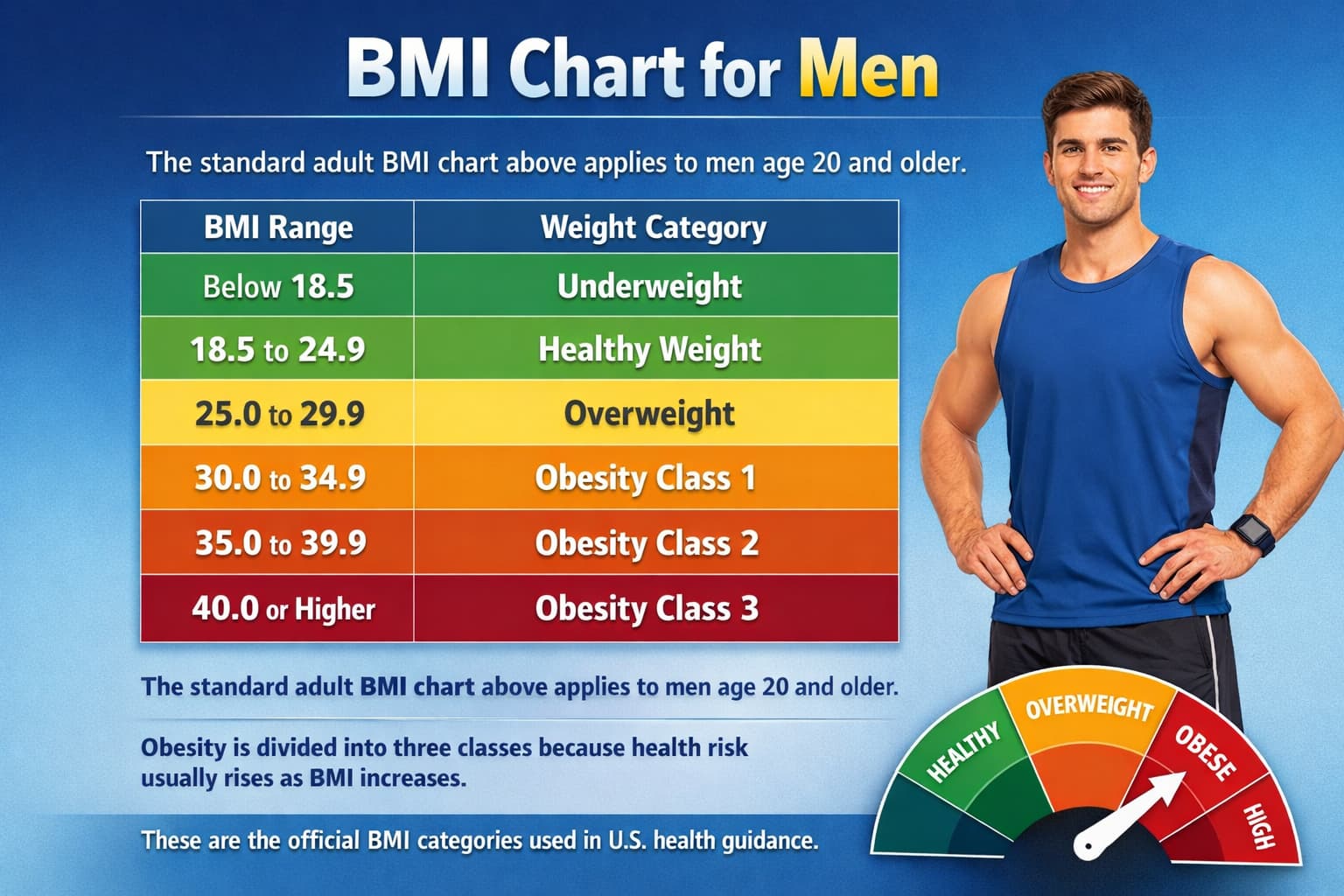 BMI Chart for Men: Healthy, Overweight, and Obesity Ranges Explained