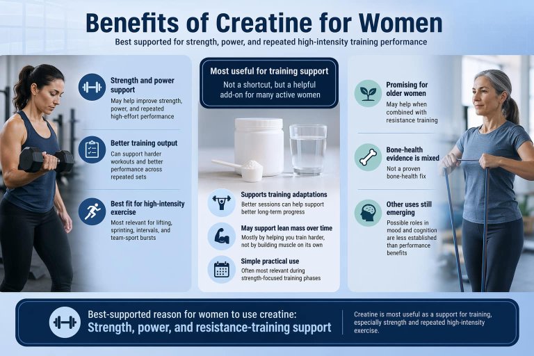 Creatine for Women: Benefits, Dosage, Side Effects, and Safety