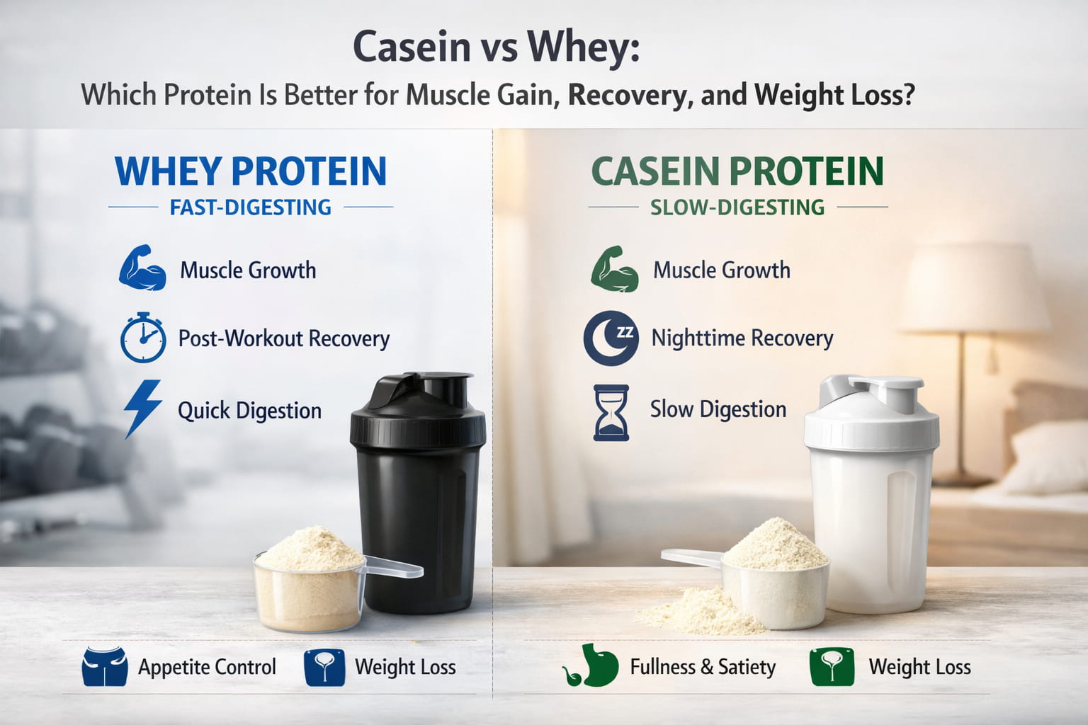 Casein vs Whey: Better for Muscle Gain or Weight Loss?