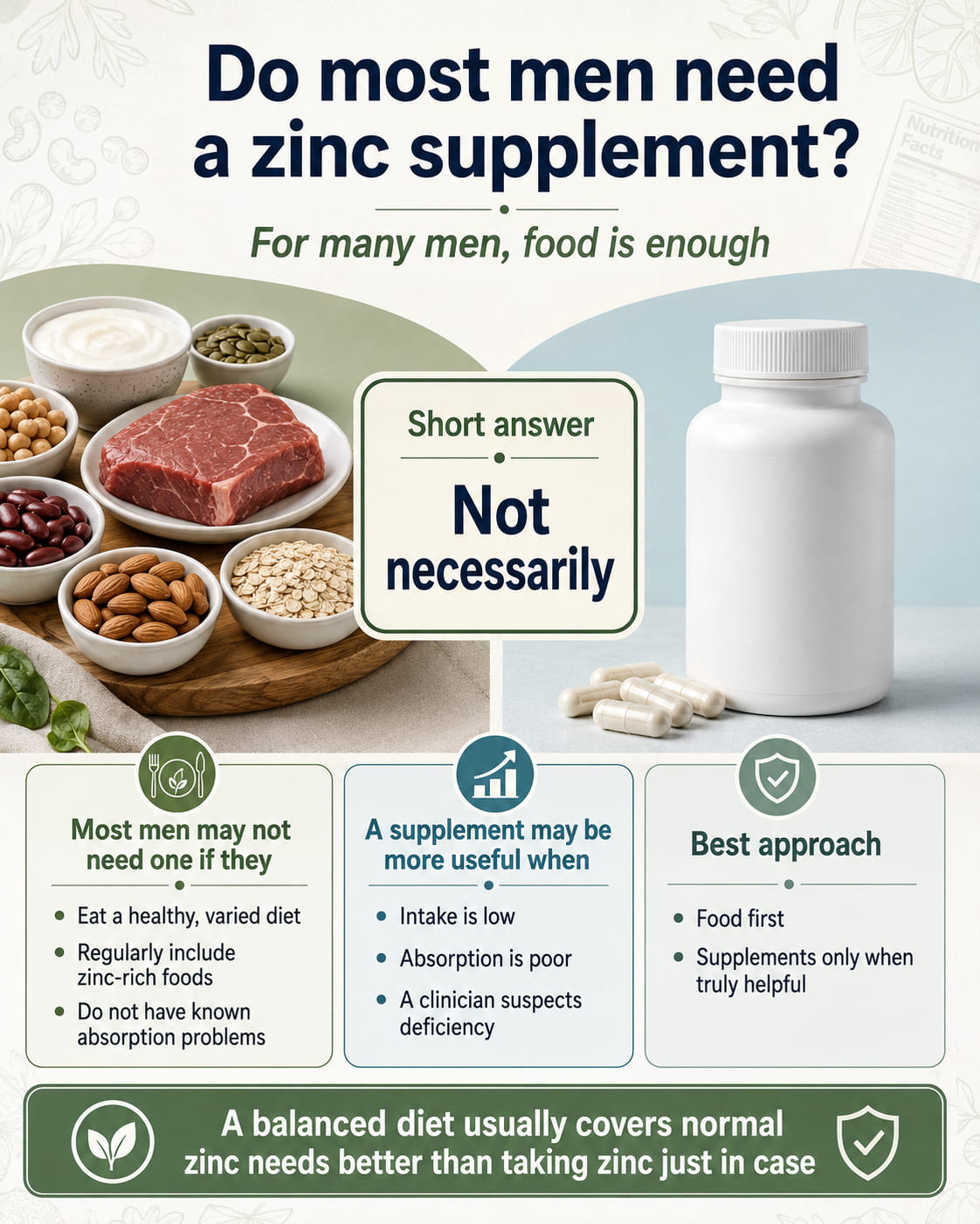 Benefits of Zinc for Men: Evidence, Uses, and Safety