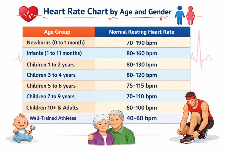 Heart Rate Chart by Age and Gender: Normal Resting Pulse Ranges Explained