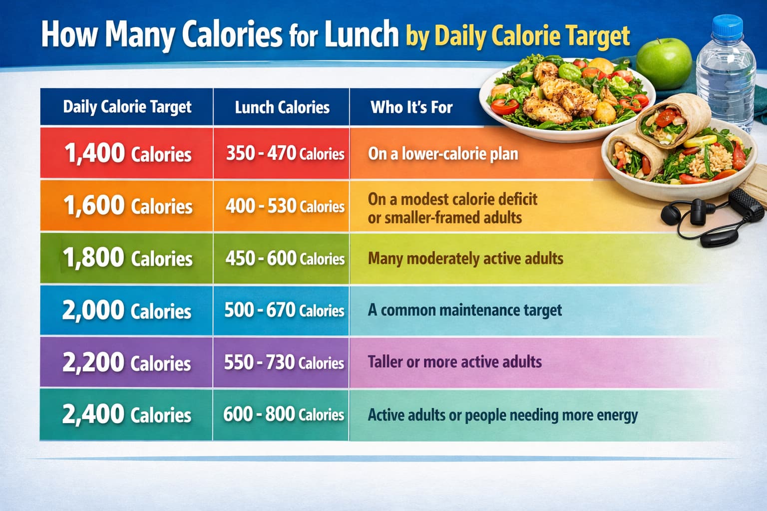 How Many Calories for Lunch? A Practical Guide by Daily Calorie Needs