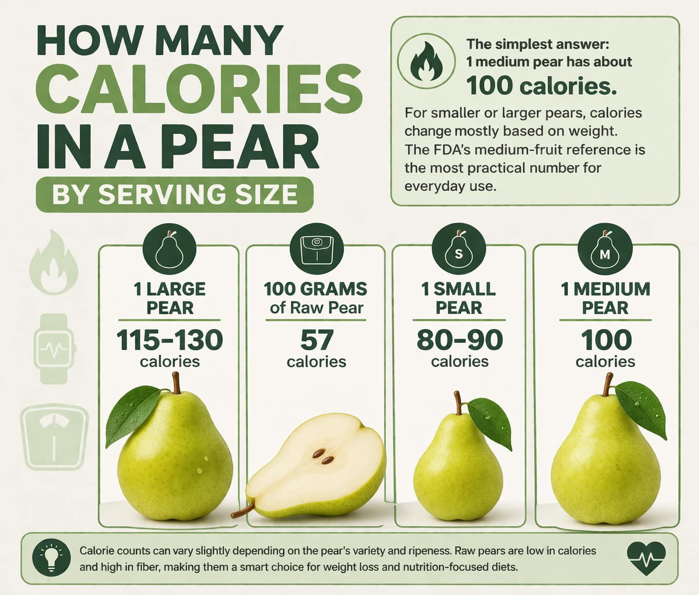 How Many Calories in a Pear? Nutrition, Fiber, and Weight Loss Facts