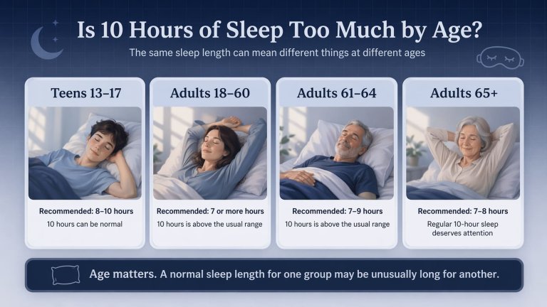 Is 10 Hours of Sleep Too Much? By Age and Warning Signs