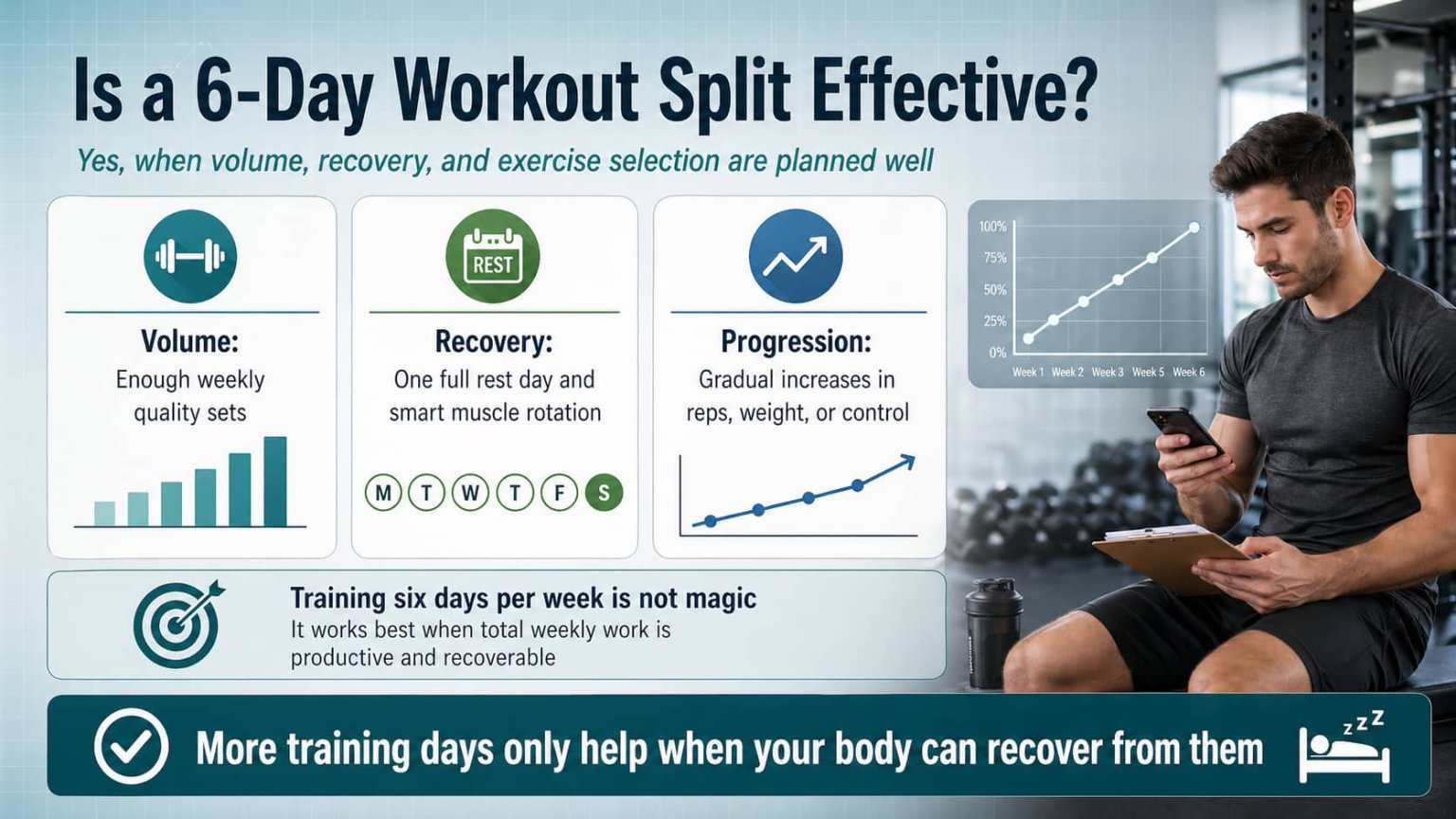 6-Day Gym Workout Split for Strength, Size, and Recovery