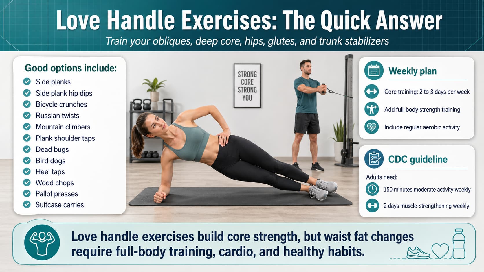 12 Best Love Handle Exercises for a Tighter, Stronger Core