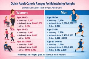 How Many Calories to Maintain Weight? Daily Needs by Age and Activity