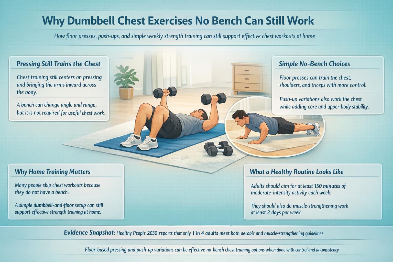 10 Best Dumbbell Chest Exercises No Bench Needed