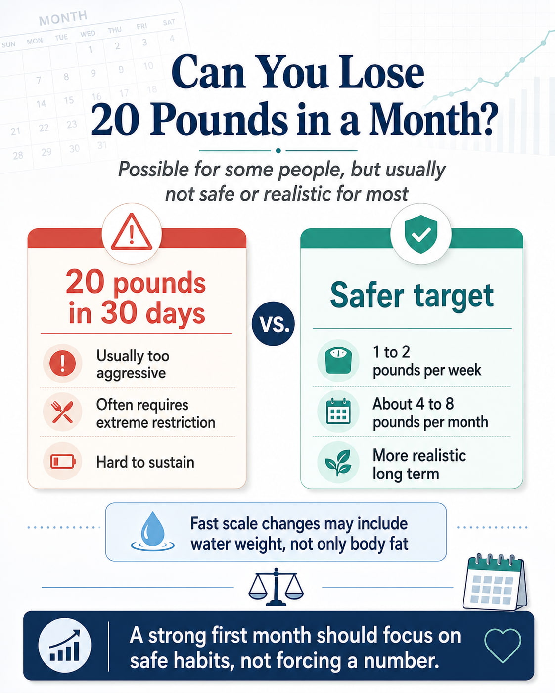 How to Lose 20 Pounds Safely: What’s Realistic in a Month